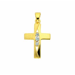 Adelia´s Kette ohne Anhänger ADELIA´S "333 Gold Kreuz mit Zirkonia" Halsketten Gr. Gelbgold 333, goldfarben (gold> <) Damen Kettenanhänger Ketten ohne Anhänger Halsschmuck