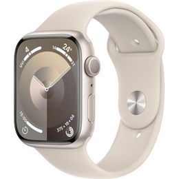 Smartwatch Apple "Watch Series 9 GPS Aluminium 45mm S/M" Smartwatches beige (polarstern) Fitness-Tracker