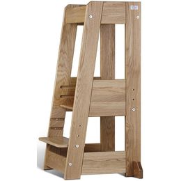 Stehhilfe tiSsi "Lernturm Felix, Eiche natur" Gr. B/H/T: 40 cm x 89 cm x 40 cm, braun (holzfarben) Baby Stühle Hochstuhl Kinderstuhl Kinderhocker, Kinderbänke und Kinderstühle