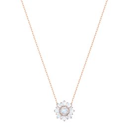 Kette mit Anhänger Swarovski "Sunshine, weiss, rosé Vergoldung, 5451376" Halsketten Gr. Metall, Länge: 43,5 cm, rosegold (roségoldfarben, kristallweiß, kristallweiß) Damen Ketten mit Anhänger