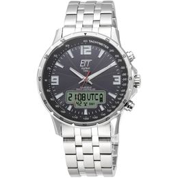 Funkchronograph ETT "Professional, EGS-11551-21M" Armbanduhren silberfarben Herren Solaruhren