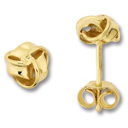 Paar Ohrstecker ONE ELEMENT "Knoten Ohrringe aus 333 Gelbgold" Gr. Damen, Gelbgold 333, goldfarben (gold) Damen Ohrstecker