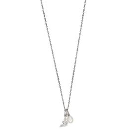Kette mit Anhänger Emporio Armani "EG3573221, EG3574040" Halsketten Gr. Silber 925 (Sterlingsilber)-Perlen, Länge: 42 cm, bunt (silberfarben, weiß, kristallweiß) Damen Ketten mit Anhänger