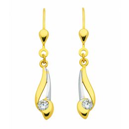 Adelia´s Paar Ohrhänger ADELIA´S "1 333 Gold Ohrringe / mit Zirkonia" Gr. Damen, Gelbgold 333, goldfarben (gold) Damen Ohrhänger