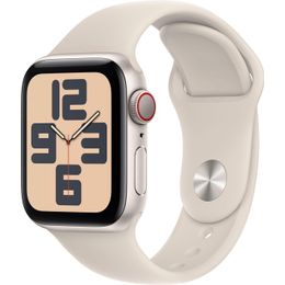 Smartwatch Apple "Watch SE GPS 40 mm Aluminium + Cellular M/L" Smartwatches beige (poalrstern) Fitness-Tracker