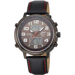 Funkchronograph ETT "Hunter, EGS-11452-22L" Armbanduhren schwarz Herren Solaruhren