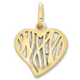Kette mit Anhänger ONE ELEMENT "Zirkonia Herz aus 925 Silber" Halsketten Gr. Silber 925 (Sterlingsilber), silberfarben (silber) Damen Ketten mit Anhänger