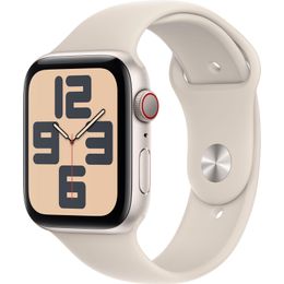 Smartwatch Apple "Watch SE GPS Aluminium 44 mm + Cellular M/L" Smartwatches beige (polarstern) Fitness-Tracker