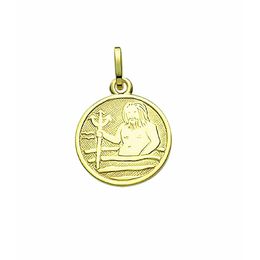Adelia´s Kette mit Anhänger ADELIA´S "333 Gold Sternzeichen Wassermann Ø 11,8 mm" Halsketten Gr. Gelbgold 333, goldfarben (gold) Damen Ketten mit Anhänger