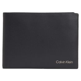 Geldbörse Calvin Klein "CK CONCISE BIFOLD 5CC W/COIN L" schwarz Kleinlederwaren Geldbörsen Geldscheinklammern