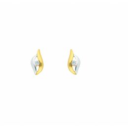 Adelia´s Paar Ohrhänger ADELIA´S "1 333 Gold Ohrringe / Ohrstecker mit Zirkonia" Gr. Damen, Gelbgold 333, goldfarben (gold) Damen Ohrhänger