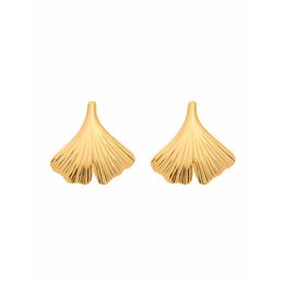 Adelia´s Paar Ohrhänger ADELIA´S "375 Gold Ohrringe Ohrstecker Ginkoblatt" Gr. Damen, Gelbgold 375, goldfarben (gold) Damen Ohrhänger