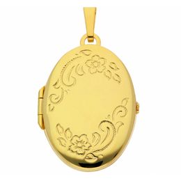 Adelia´s Kette mit Anhänger ADELIA´S "585 Gold Medaillon Anhänger" Halsketten Gr. Gelbgold 585, goldfarben (gold) Damen Ketten mit Anhänger