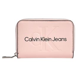 Geldbörse Calvin Klein Jeans "SCULPTED MED ZIP AROUND MONO" rosa (pale conch) Kleinlederwaren Geldbörsen