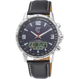 Funkchronograph ETT "Professional, EGS-11550-11L" Armbanduhren schwarz Herren Solaruhren