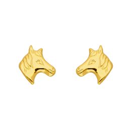 Adelia´s Paar Ohrhänger ADELIA´S "333 Gold Ohrringe Ohrstecker Pferdekopf" Gr. Damen, Gelbgold 333, goldfarben (gold) Damen Ohrhänger