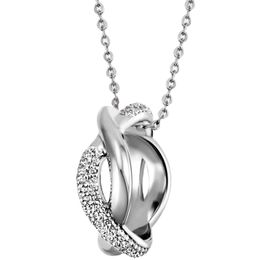 Kette mit Anhänger Firetti "Schmuck Geschenk Silber 925 Halsschmuck Halskette Ankerkette" Halsketten Gr. Silber 925 (Sterlingsilber), Länge: 45 cm, bunt (silberfarben, weiß> <silberfarben, kristallweiß) Damen Ketten mit Anhänger