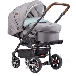 Kombi-Kinderwagen Gesslein "F4 Air+, schwarz/tabak, hellgrau meliert/Stern grau/mintgrün meliert" grün (schwarz, tabak, hellgrau meliert, stern grau, mintgrün meliert) Baby Kinderwagen Kombikinderwagen