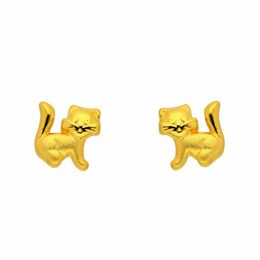 Adelia´s Paar Ohrhänger ADELIA´S "Damen Goldschmuck 1 333 Gold Ohrringe / Ohrstecker Katze" Gr. Damen, goldfarben (gold) Damen Ohrhänger