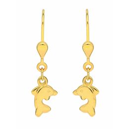 Adelia´s Paar Ohrhänger ADELIA´S "1 333 Gold Ohrringe / Delphin" Gr. Damen, Gelbgold 333, goldfarben (gold) Damen Ohrhänger