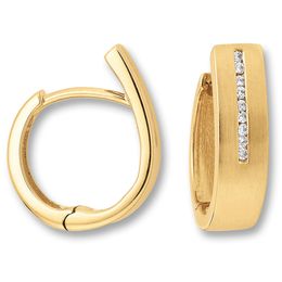 Paar Creolen ONE ELEMENT "0.09 ct Diamant Brillant Ohrringe aus 585 Gelbgold" Gr. Damen, 0.09 ct mit Diamant, Diamanten, goldfarben (gold) Damen Creolen