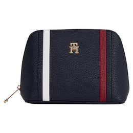 Kosmetiktasche Tommy Hilfiger "TH EMBLEM WASHBAG CORP" Gr. B/H/T: 18 cm x 13 cm x 7,5 cm, blau (dunkelblau) Damen Taschen Beauty Cases Kosmetiktaschen