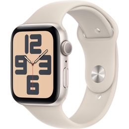 Smartwatch Apple "Watch SE GPS 44 mm Aluminium M/L" Smartwatches beige (starlight) Fitness-Tracker