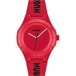 Quarzuhr Hugo "LIT FOR HIM" Armbanduhren rot Herren Quarzuhren