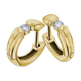 Paar Creolen ONE ELEMENT "0,15 ct Diamant Brillant Ohrringe aus 585 Gelbgold" Gr. Damen, 0.15 ct mit Diamant, Diamanten, goldfarben (gold) Damen Creolen