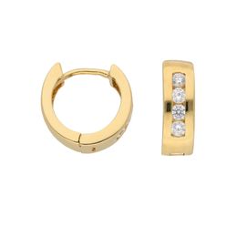 Adelia´s Paar Ohrhänger ADELIA´S "1 333 Gold Ohrringe / Creolen mit Zirkonia Ø 12 mm" Gr. Damen, Gelbgold 333, goldfarben (gold) Damen Ohrhänger