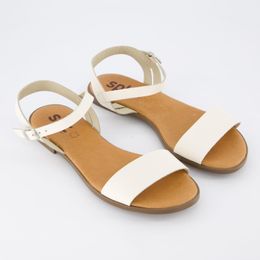 TK Maxx Cremefarben-braune flache Sandalen aus Leder