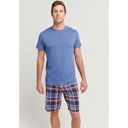 Shorty Jockey "Night & Day" Gr. L, blau (blue check) Herren Homewear-Sets Pyjamas
