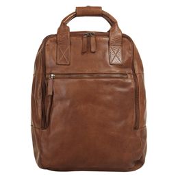 XZONE Laptoprucksack X-ZONE Gr. B/H/T: 40 cm x 30 cm x 10 cm, braun (cognac) Rucksäcke Taschen