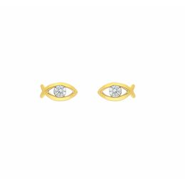 Adelia´s Paar Ohrhänger ADELIA´S "1 333 Gold Ohrringe / Ohrstecker Fisch mit Zirkonia" Gr. Damen, Gelbgold 333, goldfarben (gold) Damen Ohrhänger
