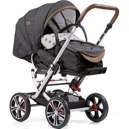 Kombi-Kinderwagen Gesslein "F10 Air+, eloxiert/tabak, anthrazit/Sterne grau" grau (elo x iert, tabak, anthrazit mit sternen grau) Baby Kinderwagen Kombikinderwagen