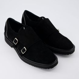 TK Maxx Schwarze Schuhe aus Leder mit zwei Schnallen