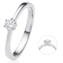 Diamantring ONE ELEMENT "0.15 ct Diamant Brillant Ring aus 950 Platin" Fingerringe Gr. 50, Platin 950-Diamanten, silberfarben (silber) Damen Diamantringe