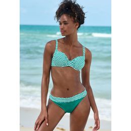 Bügel-Bikini JETTE Gr. 40, Cup B, grün (grün, weiß) Damen Bikini-Sets Ocean Blue