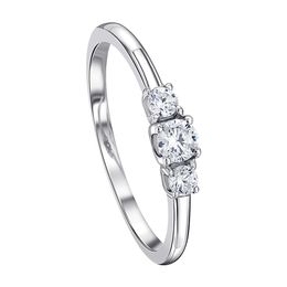 Diamantring ONE ELEMENT "0.26 ct Diamant Brillant Ring aus 585 Weißgold" Fingerringe Gr. 50, Weißgold 585-Diamanten, silberfarben (silber) Damen Diamantringe