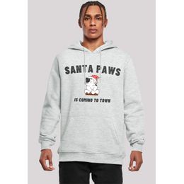 Kapuzenpullover F4NT4STIC "Santa Paws Christmas Cat" Gr. 3XL, grau (heather grey) Herren Pullover Kapuzenpullover