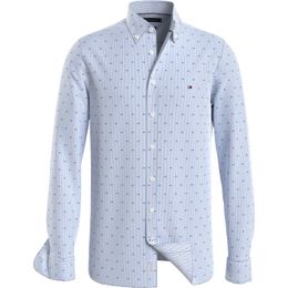 Langarmhemd Tommy Hilfiger "FIL COUPE SF SHIRT" Gr. L, N-Gr, blau (blue spell, multi) Herren Hemden Langarm