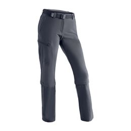 Funktionshose Maier Sports "Arolla" Gr. 17, Kurzgrößen, blau (dunkelblau) Damen Hosen Funktionshosen Wanderhose, zipp-off Outdoor-Hose, 3 Taschen, Regular Fit