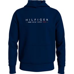 Hoodie Tommy Hilfiger "HILFIGER NEW YORK HOODY" Gr. S, blau (dunkelblau) Herren Sweatshirts
