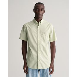 Kurzarmhemd Gant "Regular Fit Popeline Hemd leicht strapazierfähig pflegeleicht" Gr. L, N-Gr, grün (milky matcha) Herren Hemden Kurzarm