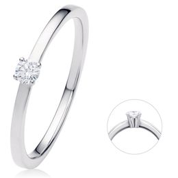 Diamantring ONE ELEMENT "0.1 ct Diamant Brillant Ring aus 950 Platin" Fingerringe Gr. 50, Platin 950-Diamanten, silberfarben (silber) Damen Diamantringe