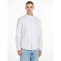 Flanellhemd Tommy Jeans "TJM REG MAO FLANNEL SHIRT" Gr. L, N-Gr, weiß (white) Herren Hemden Langarm