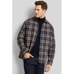 Langarmhemd Bugatti "Overshirt" Gr. 3XL, Normalgrößen, braun (cognac) Herren Hemden Langarm