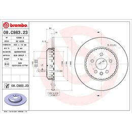 Brembo Bremsscheibe 08.C983.23 VollHinten Rechts Links für LAND ROVER Range Rover Evoque 2.0 D150 MHEV 4x4 D180 D240 P200 P250 P300 Discovery Sport