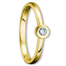 Diamantring ONE ELEMENT "0.05 ct Diamant Brillant Ring aus 585 Gelbgold" Fingerringe Gr. 48, mit Diamant, Gelbgold 585-Diamanten, goldfarben (gold) Damen Diamantringe