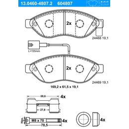 ATE Bremsscheiben Ø280mm + Bremsbeläge vorne für Fiat DUCATO Peugeot BOXER